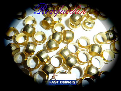 10mm 3/8" Brass Pipe Compression Ring Olive Fittings Gas Water Air Oil ...