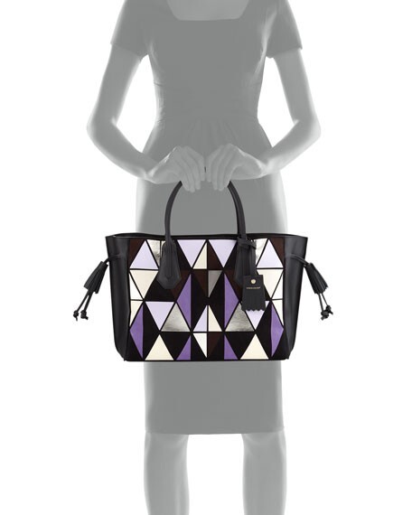 LONGCHAMP Large Penelope Arty Purple Amethyst Leather Satchel Tote ...