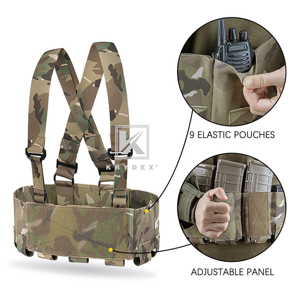 KRYDEX Concealed Carry Low-Vis 5.56 Ready Chest Rig Tactical Elastic ...