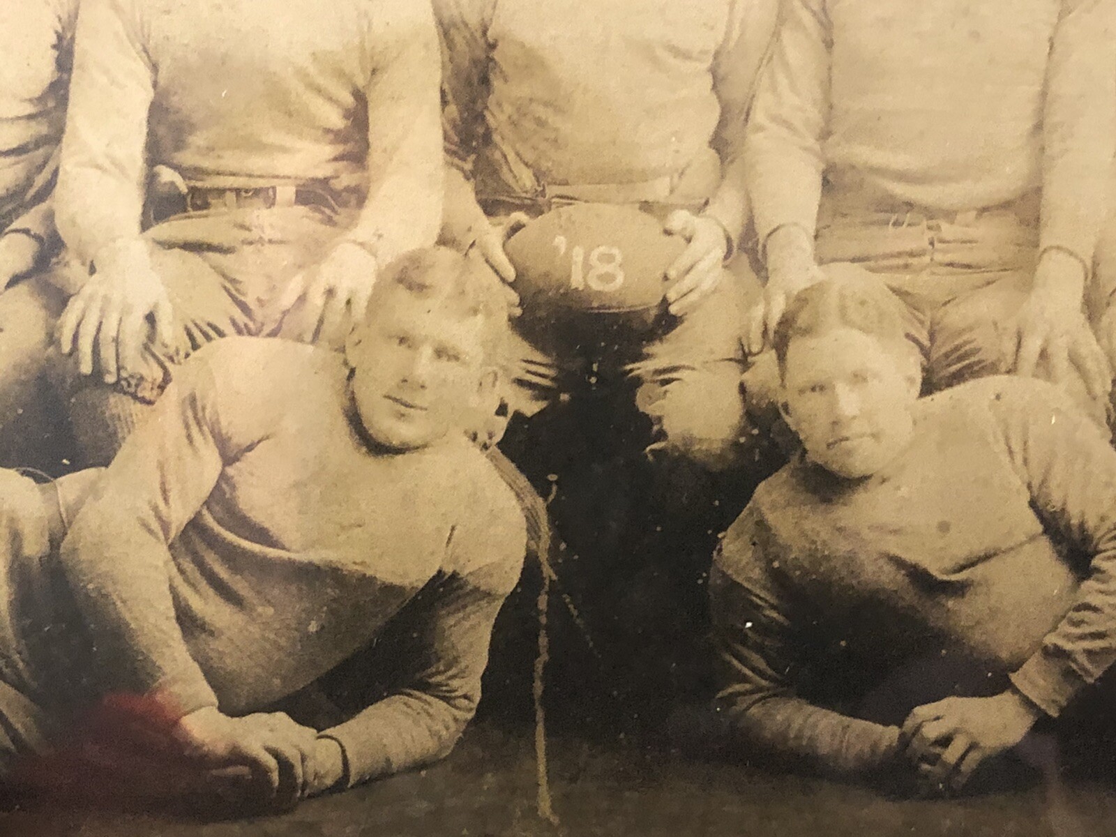 Antique Vtg 1918 Football Team Cabinet Photo Framed Football & Military ...