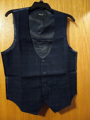 Alizeal Mens 4 Buttons U-Neck Business Suit Vest Regular Fit Single ...