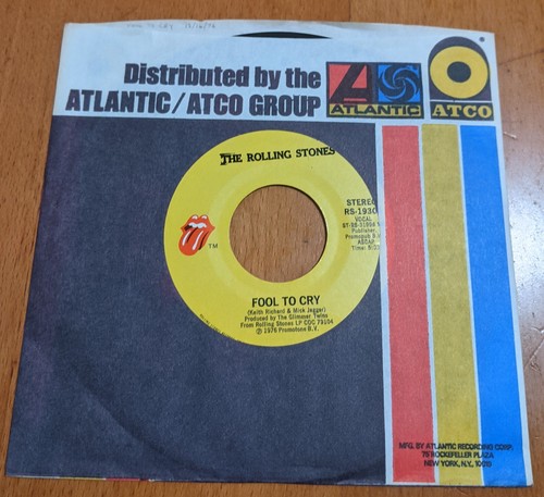 Vinyl 45 RPM 7" - Rolling Stones - Fool To Cry / Hot Stuff - NM | eBay