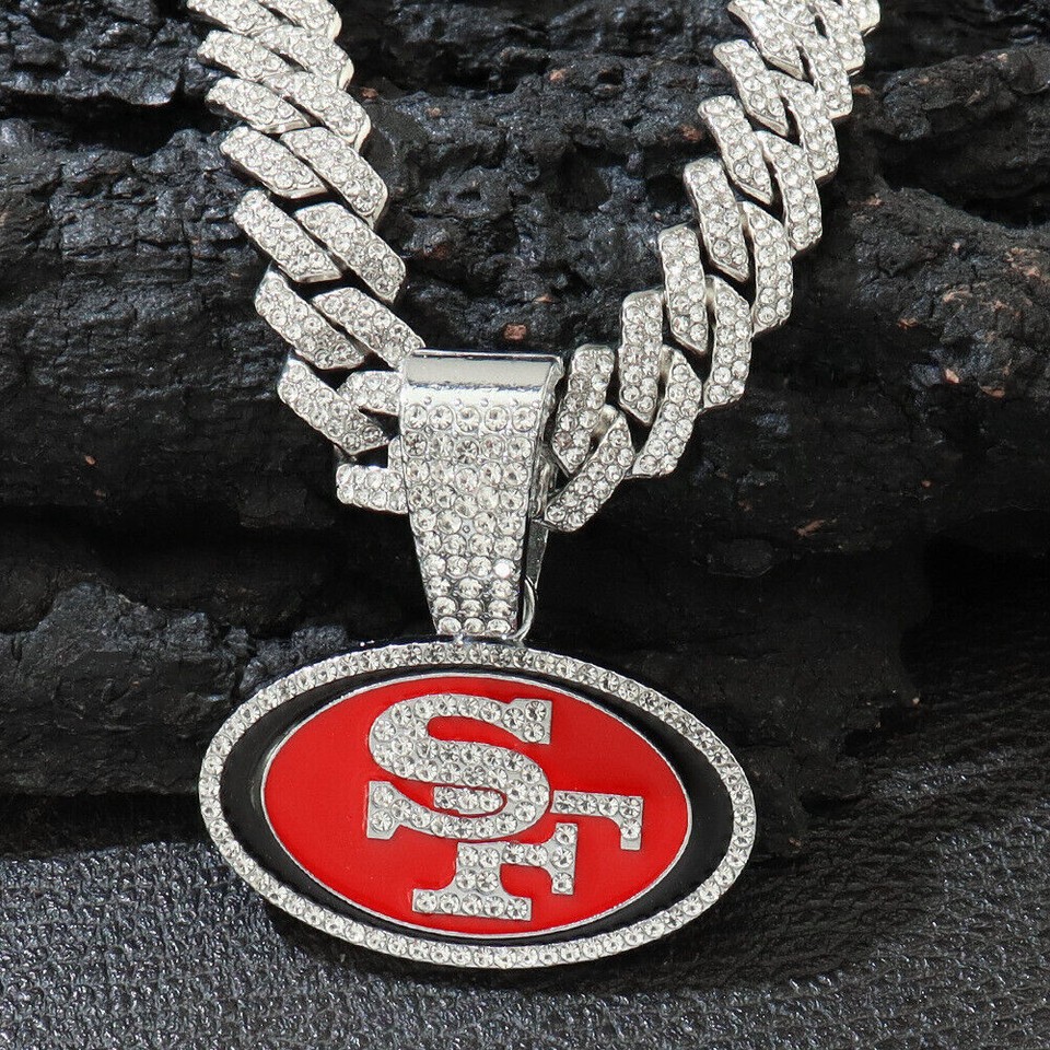 20" Chain SAN FRANCISCO 49ER GEM NECKLACE Gold Silver Team Bling Hip ...