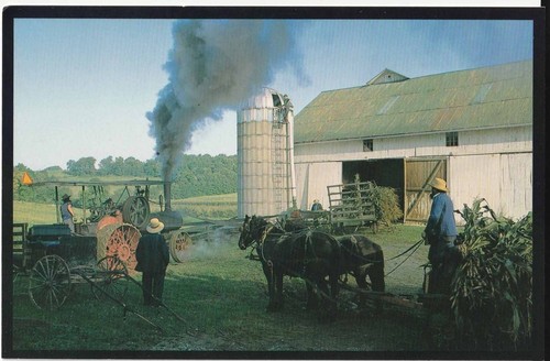 1994 Steam Tractors Ohios Amish Country Postcard Doyle Yoder Unposted ...