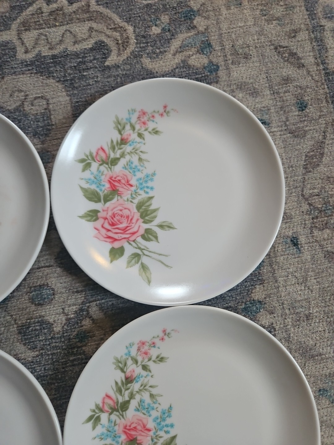 Boonton Ware Set Of 4 Rose Pattern 5.75" Plates | eBay