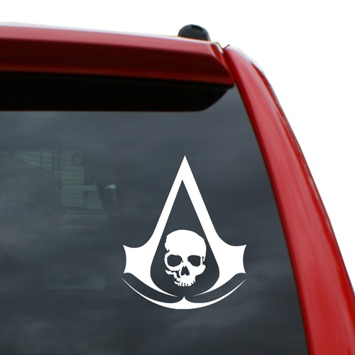 Assassin's Creed - Black Flag Logo Vinyl Decal | Color: White | 5" tall ...