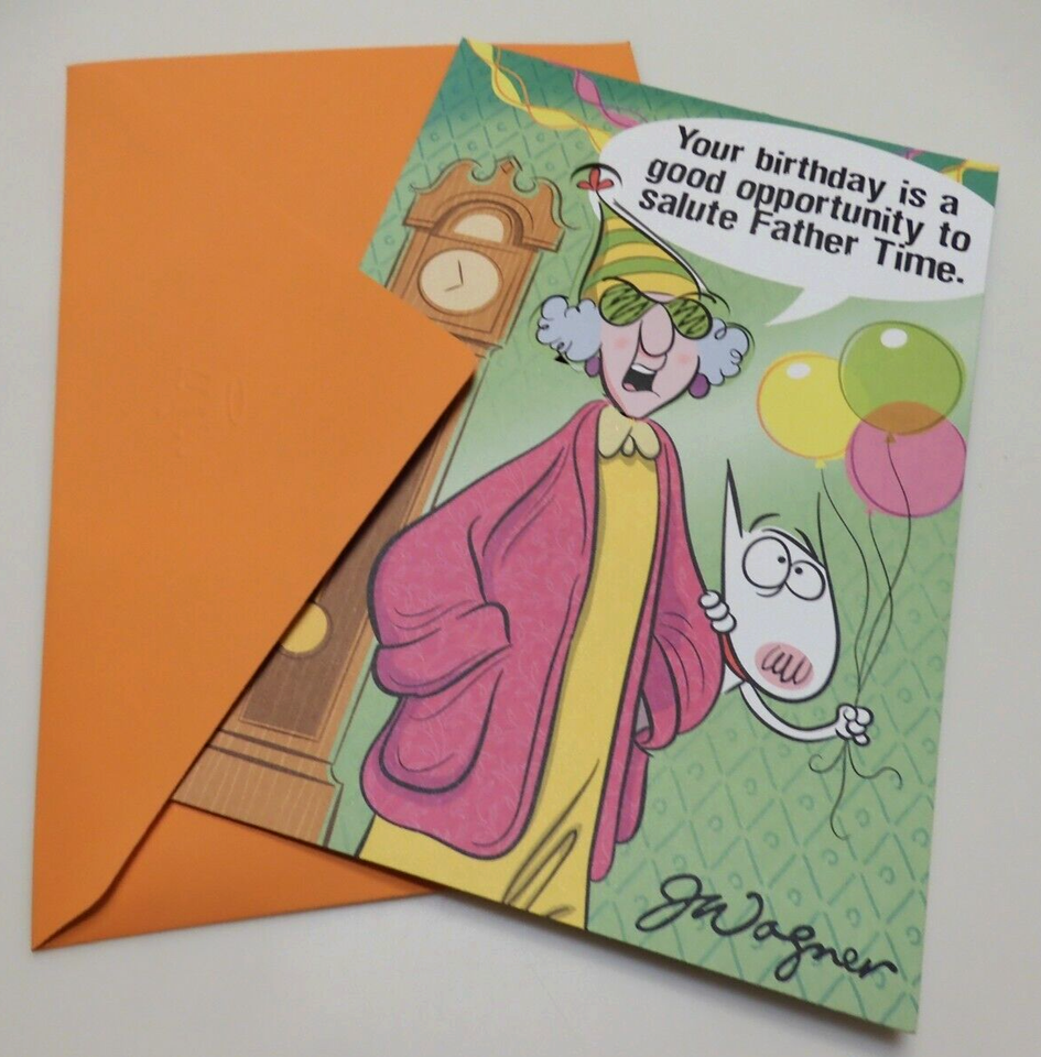 2 Cards Hallmark Birthday MAXINE J Wagner Salute Father Time Which ...