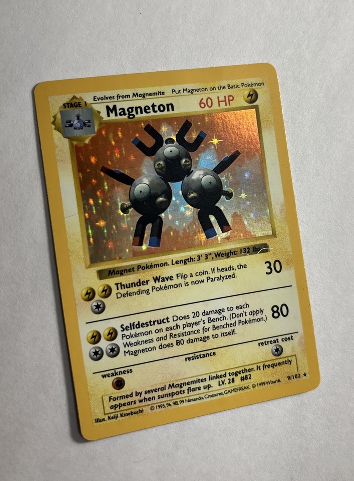 1999 Base Set Shadowless Magneton Holo #9/102 Rare WOTC Pokémon Card ...
