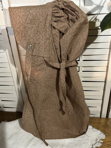 tea stained primitive cotton fabric bonnet prairie Light Brown | eBay