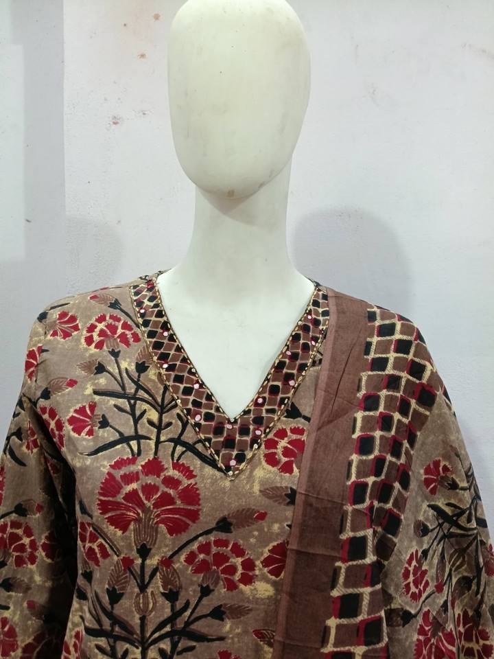 Women for Kurta with Paint Dupatta Indian Ethnic Dress Set Top Tees ...