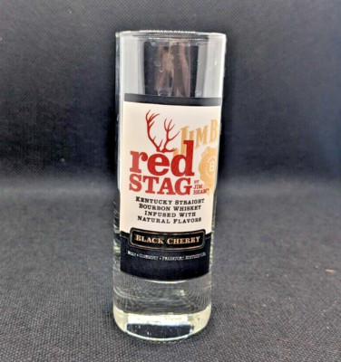 Jim Beam Red Stag Black Cherry Shot Glass Kentucky Straight Bourbon ...