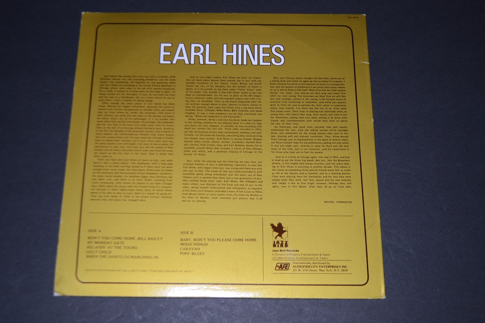 Earl Hines~All Star Session~Jazz Bird JAZ-2019~Irving Townsend~FAST ...