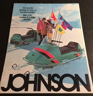 RARE 1972 JOHNSON SNOWMOBILE SALES BROCHURE 12 PAGES NICE (Q63) | eBay