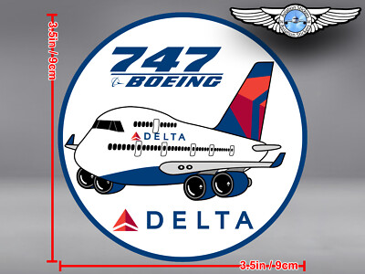 DELTA AIR LINES ROUND PUDGY BOEING B747 B 747 DECAL / STICKER | eBay