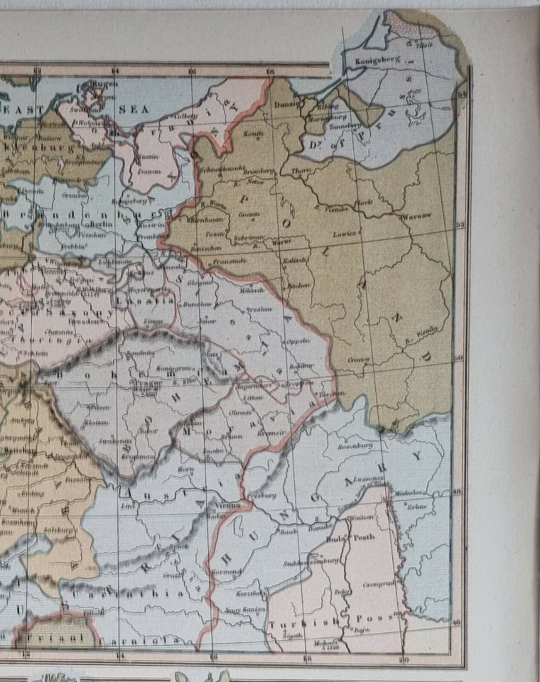 1878 ANTIQUE MAP GERMANY PERIOD OF REFORMATION NETHERLANDS - EUROPE ...