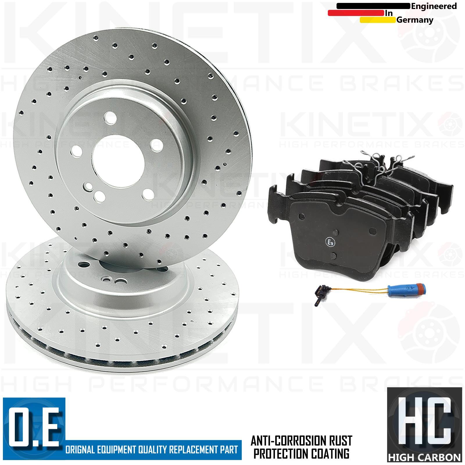 FOR MERCEDES C450 C43 E43 GLC43 AMG SPORT REAR DRILLED BRAKE DISCS PADS ...