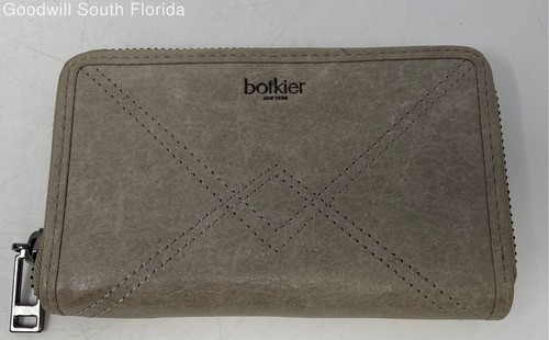 Botkier New York Womens Beige Leather ID & Card Slot Accordion Zip ...