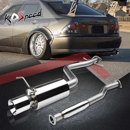 FOR 01-05 ALTEZZA IS 300 2JZ XE10 4"ROLLED TIP MUFFLER CATBACK EXHAUST ...