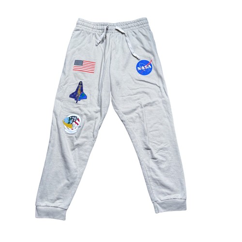 NASA Joggers Sweat Pants Embroidered Patches Space Station Gym Fall Men ...