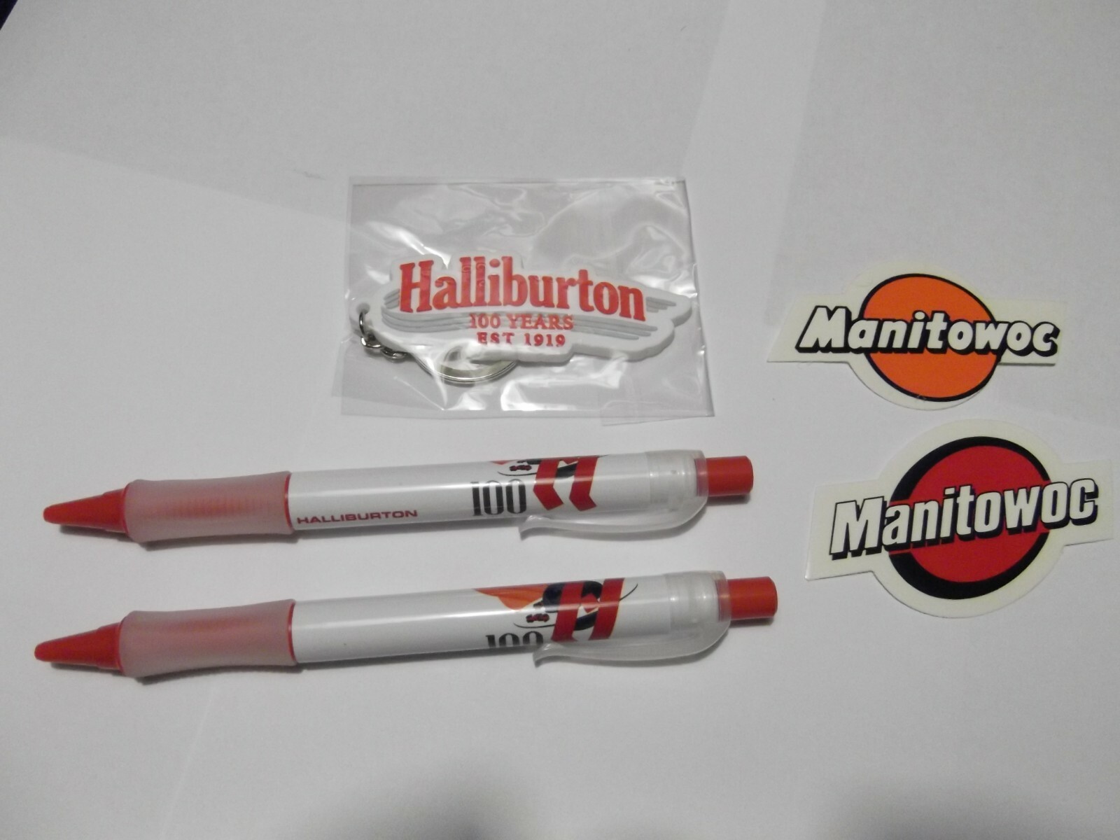 Halliburton Keychain & pens $Rare$ Sticker Crane Oilfield Construction ...