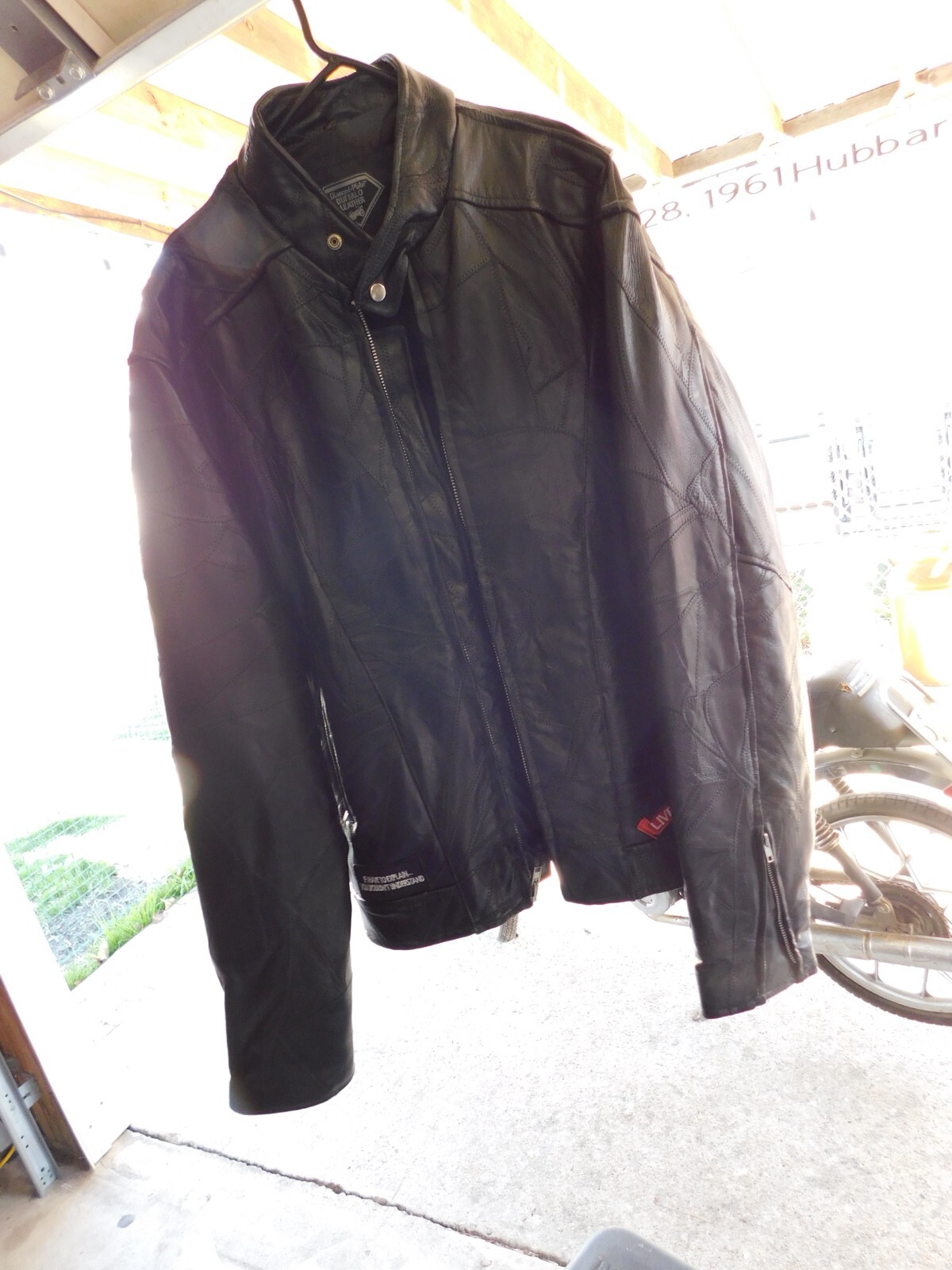 Diamond Plate Buffalo Leather Biker Jacket 3X Excelle… - Gem