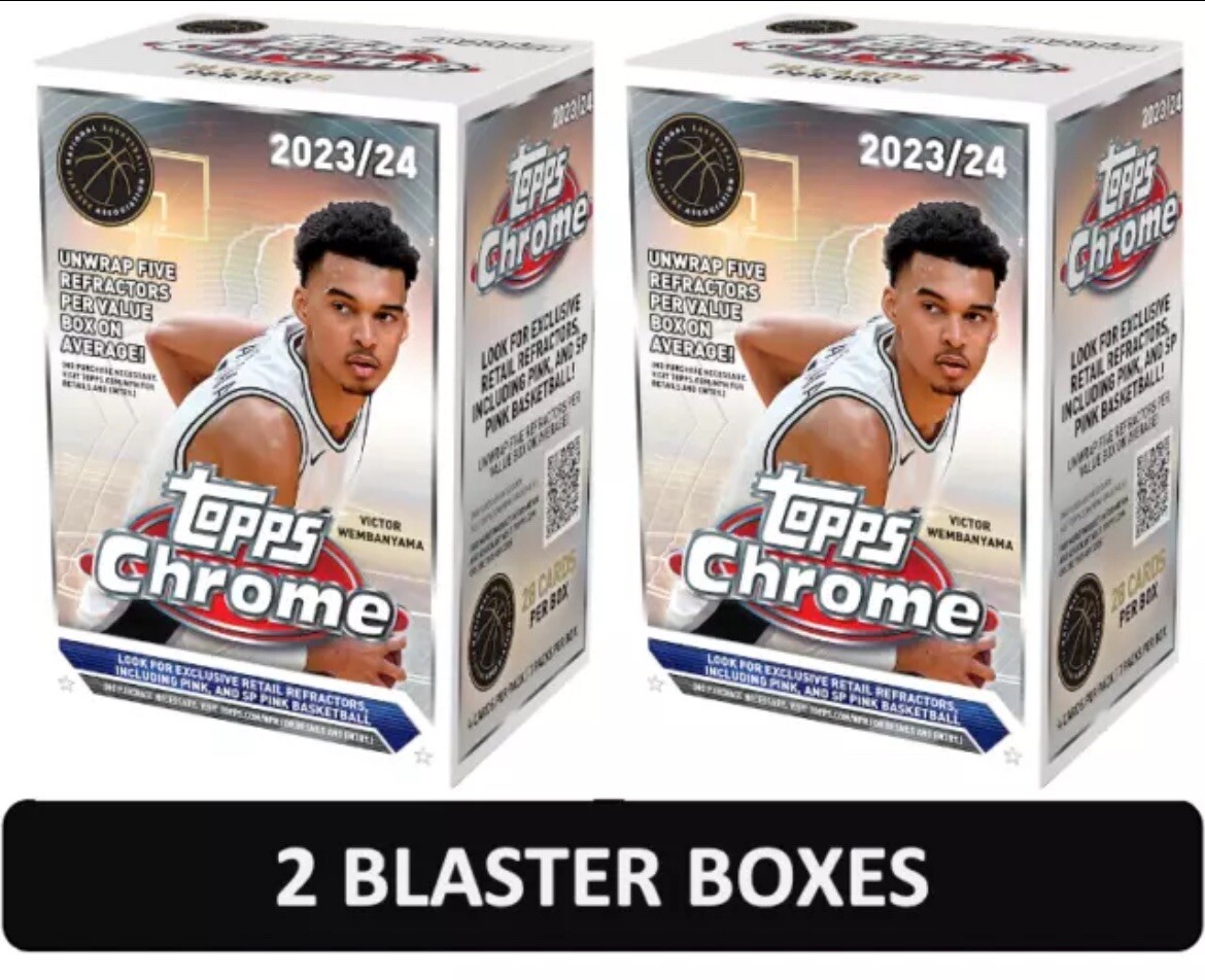 2x 2023-24 Topps Chrome NBA Basketball Blaster Box - QTY Avail | eBay