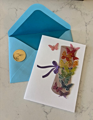 PAPYRUS~Graduation Card~Diploma ~3D Glitter Butterfly Embellished~NEW ...