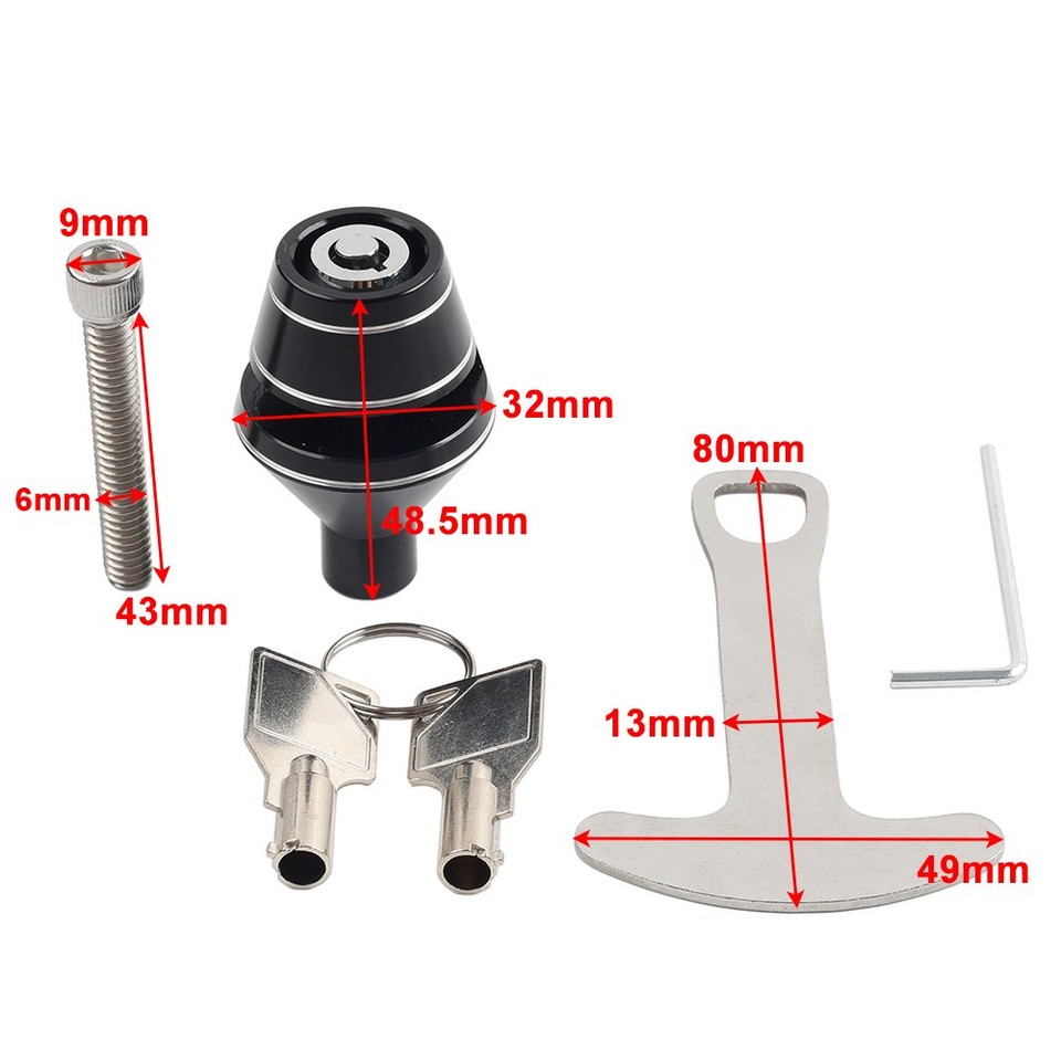 Motorcycle Anti Theft CNC Aluminum Handlebar Helmet Lock for Harley ...