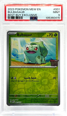 Pokemon Bulbasaur Best Buy 151 Stamped Promo 001/165 PSA 9 Mint TCG ...