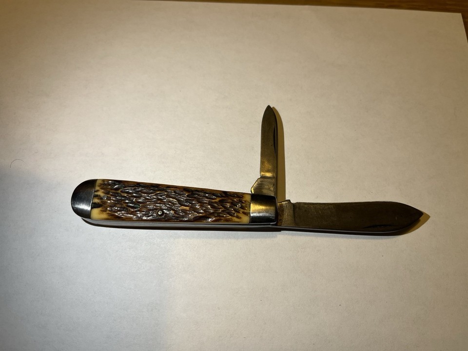 CAMILLUS CUTLERY CO. USA TWO BLADE JACK KNIFE BROWN BONE HANDLES | eBay