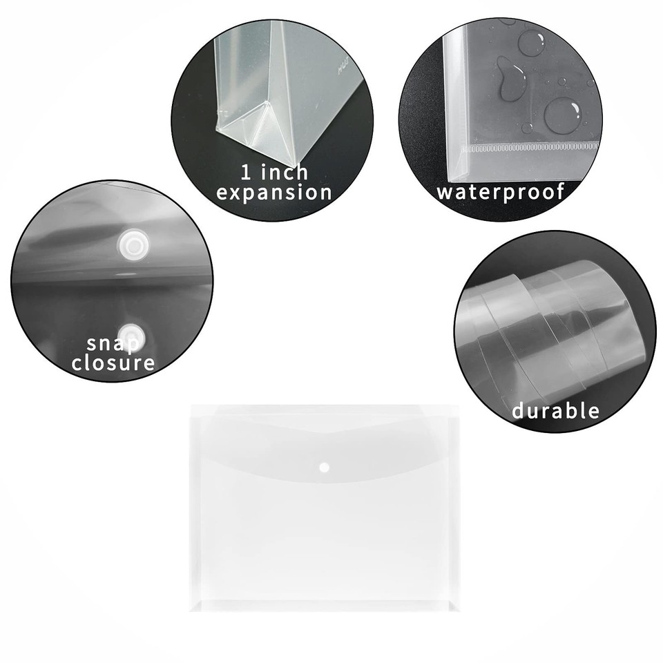 Plastic Legal Size Envelopes with Snap Closure Expandable Organizer ...