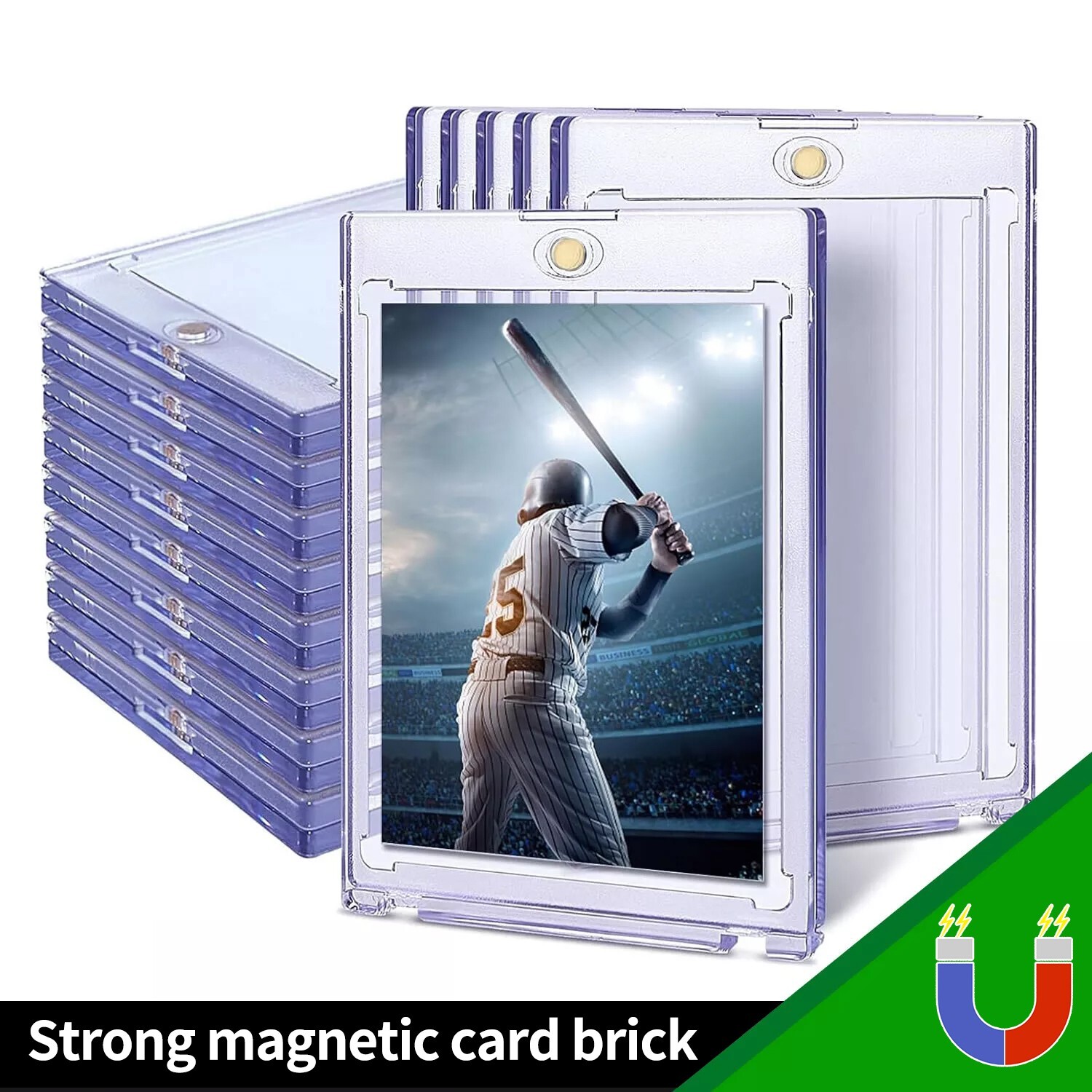 30 pack Magnetic Trading Sports Card Holders 35pt One-Touch UV ...