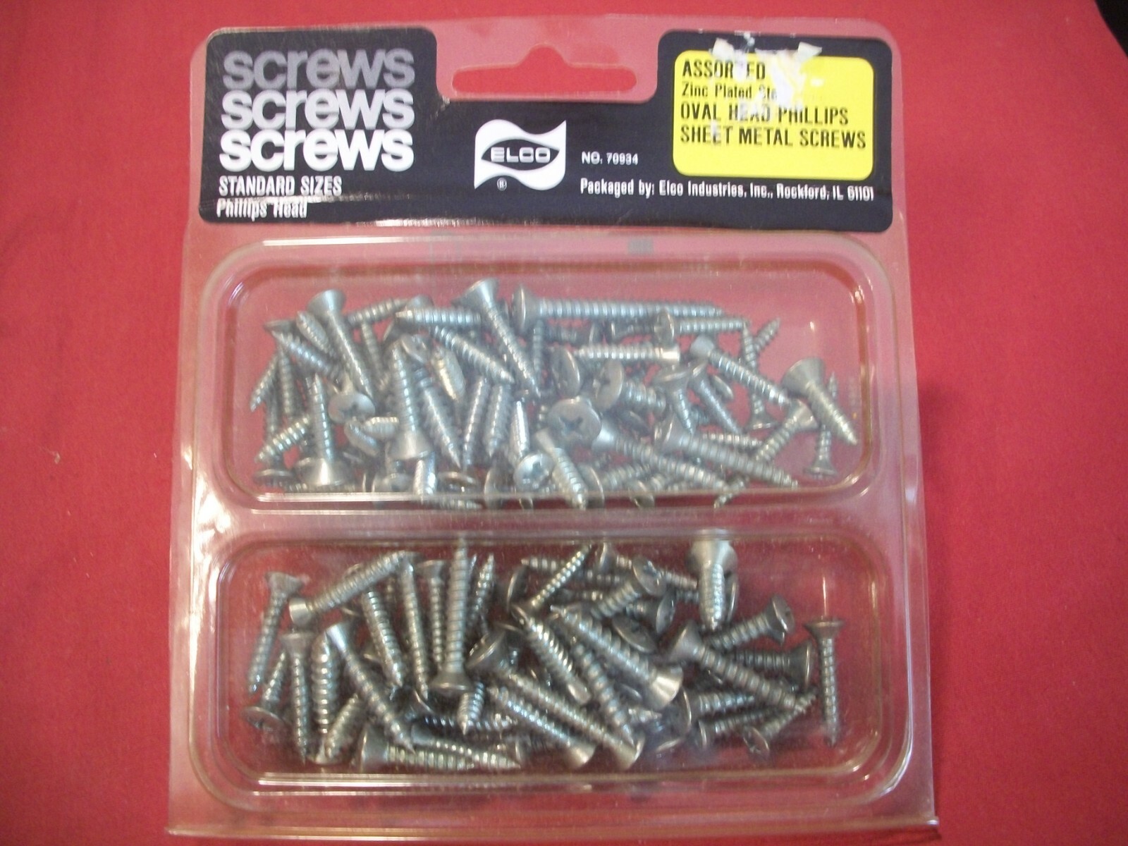 Elco Industries Sheet Metal Screws Oval Phillips Head Assortment, NIB ...