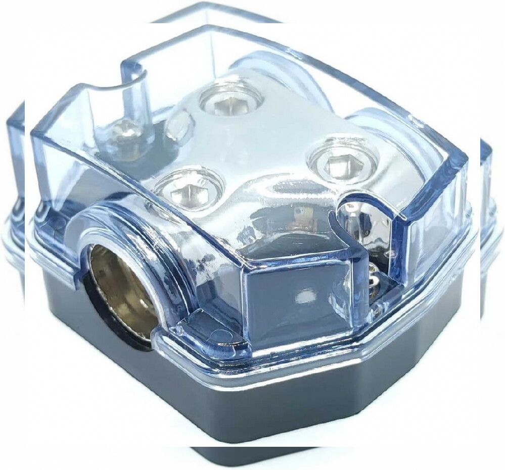 2 Way Distribution Block, 1/0 Gauge x 1 in x 2 Out for Car Silvery | eBay