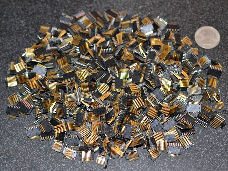5oz Pin tabs w/ Pins from RJ45 Network LAN Connector Contact scrap Gold ...