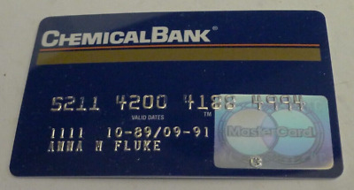 Chemical Bank Credit Card Mastercard - Un-Signed Vintage Expired C | eBay