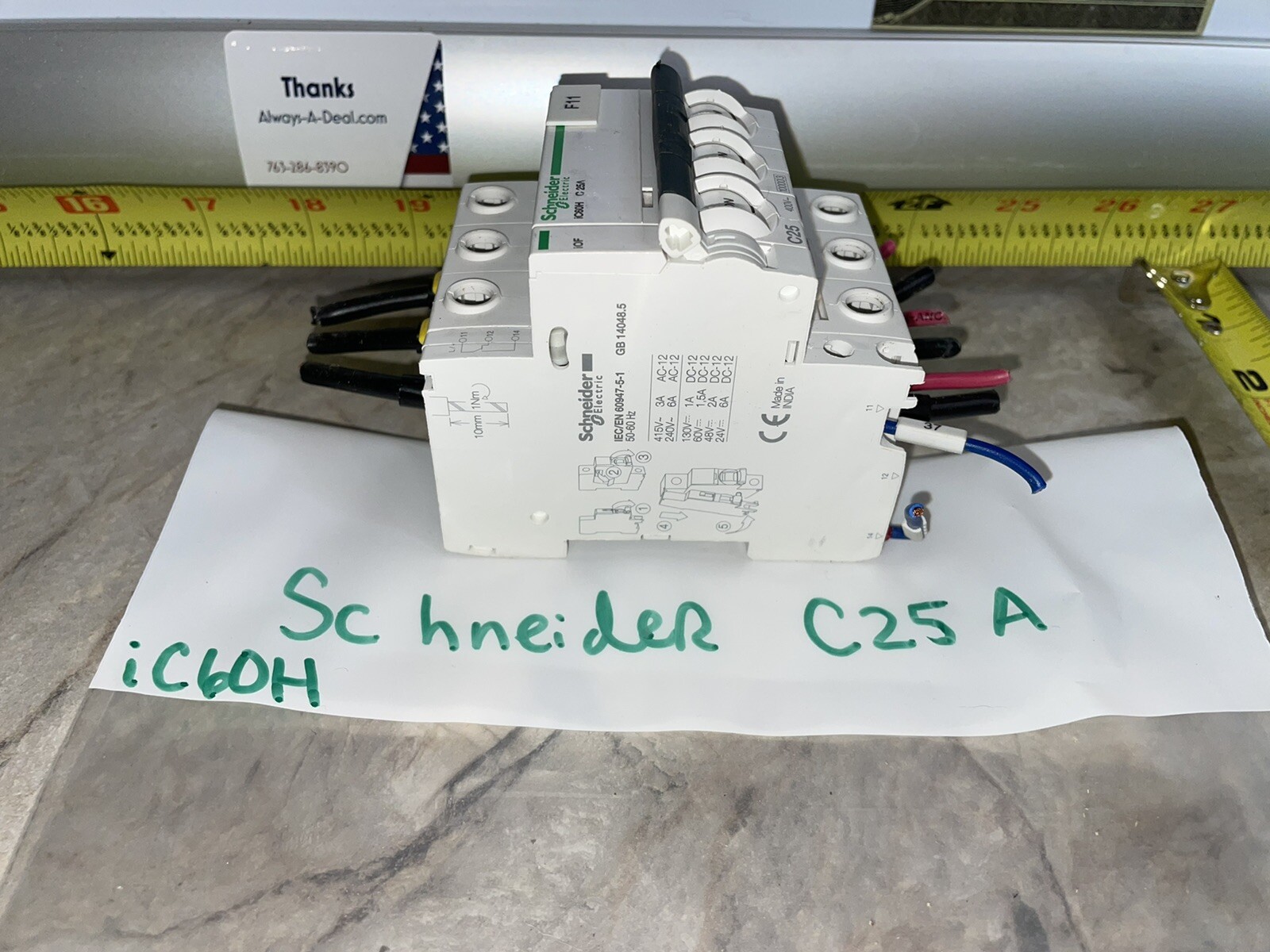 Schneider Electric C25 Circuit breaker A9F07325 Acti9 iC60H C 25A ...