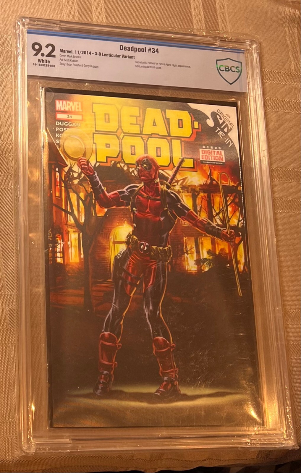 Deadpool #34 Marvel, 11/2014 3-D Lenticular Variant CBCS 9.2 White ...