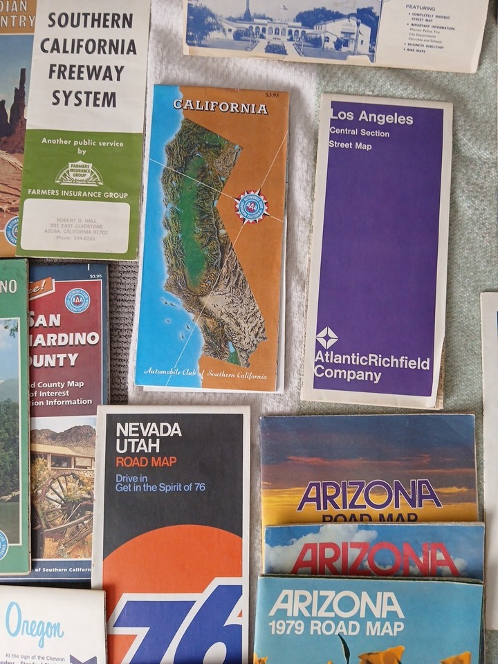 Vintage 1970s-90s Travel Folding Paper Road Maps, Info Brochures Lot Of ...