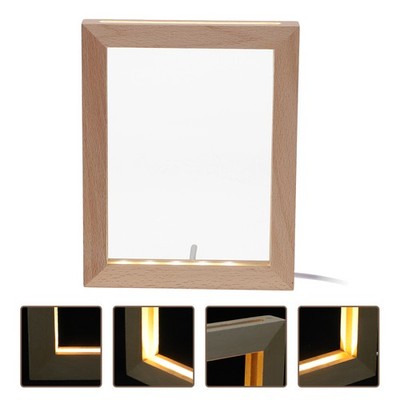 Wooden Photo Frame LED Night Light up Frames Lighted Memorial Picture ...