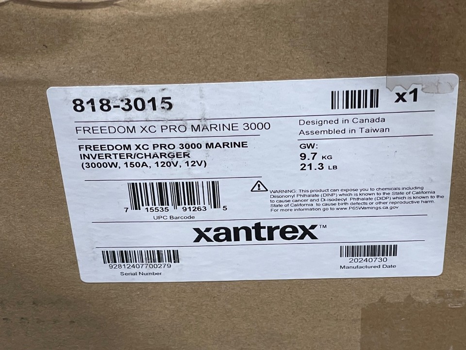 Xantrex 818-3015 Freedom XC PRO Marine 3000 Inverter/Charger 3000W 120V ...