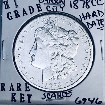 1878 CC MORGAN SILVER DOLLAR HI GRADE GENUINE U.S. MINT RARE KEY COIN ...