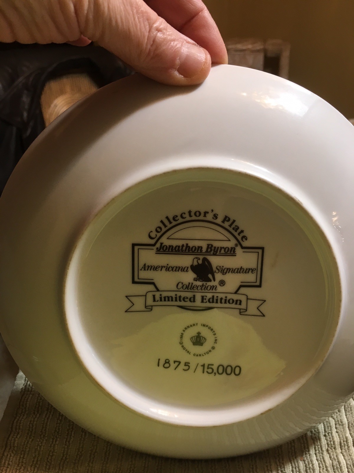 1988 Jonathon Byron Collector Plate Americana Signature Collection 1875 ...