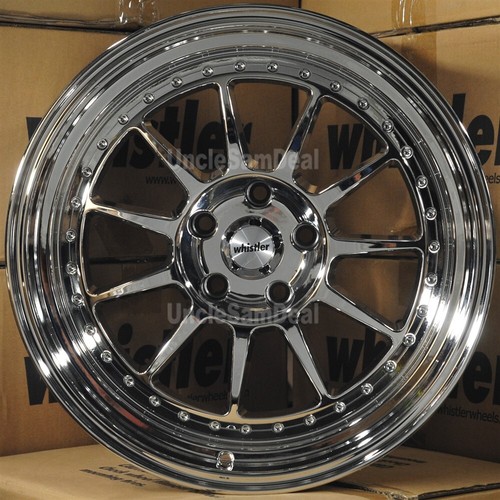 17x9 5x114.3 25 OFFSET WHISTLER SK11 FULL CHROME w/LIP 11 SPOKES 4 ...