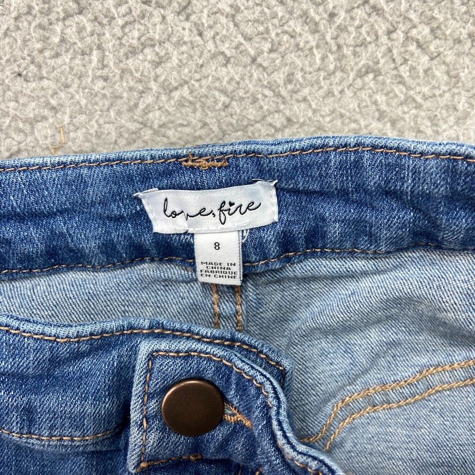 Love Fire Womens Distressed Cutoff Blue Denim Mini Skirt Size 8 | eBay