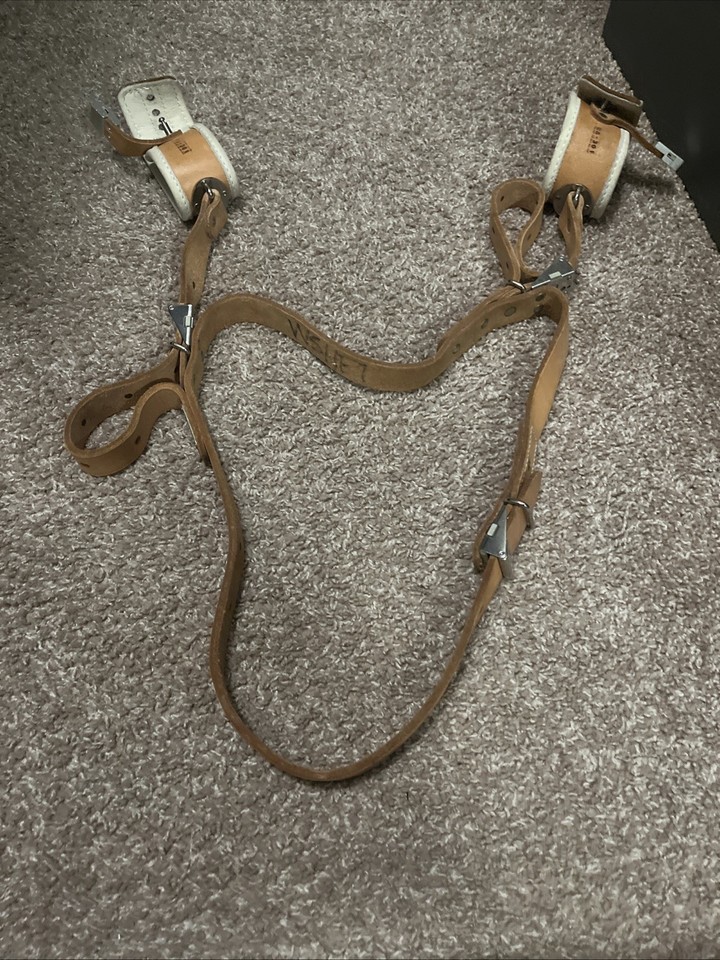 Vintage Humane Restraint Leather MNDL-401 2 Cuffs And Belt + Locks NO ...