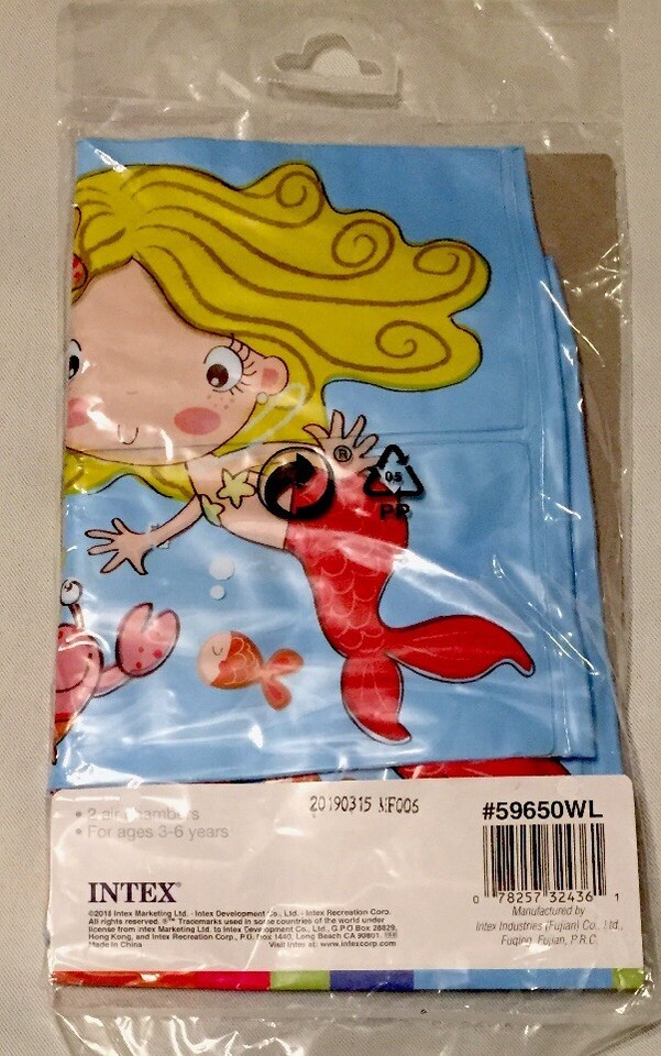 Intex Inflatable Mermaid Arm Bands Childs Swim Safety Floats, NEW ...