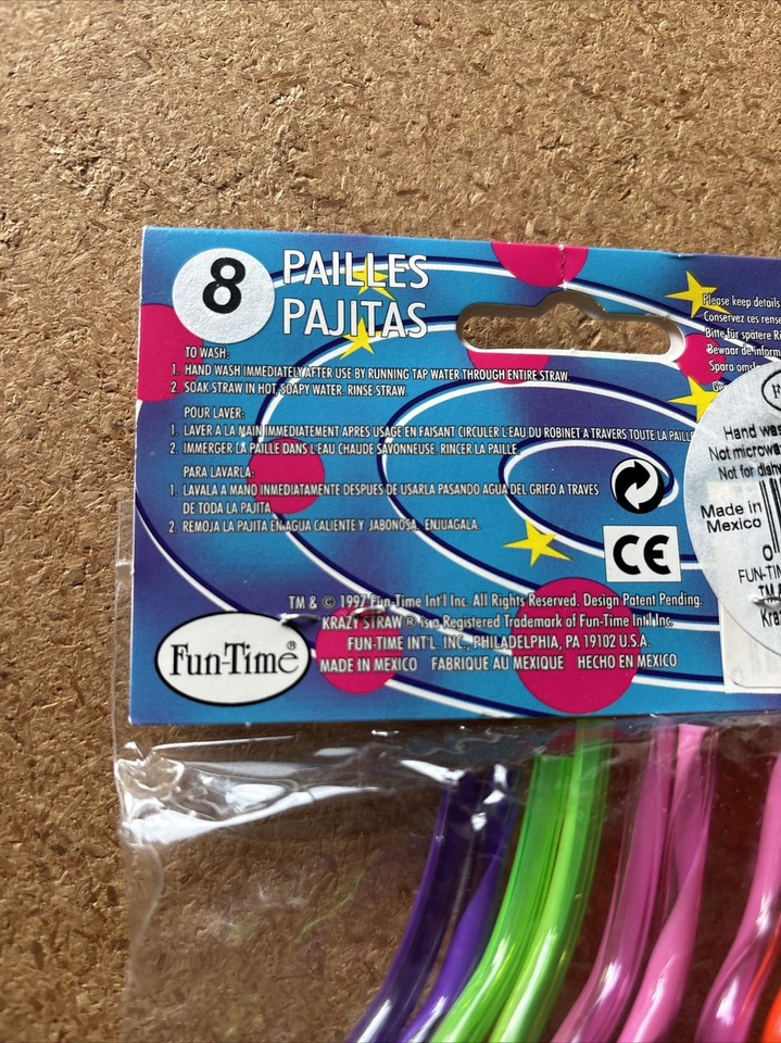 Vintage Krazy Straw Reusable Twirly Straws Curvy 80’s 90s Colorful 22 ...