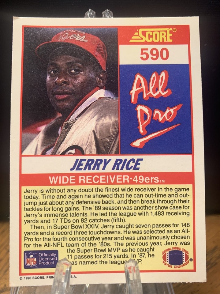1990 Score Football Jerry Rice All Pro #590 San Francisco 49ers HOF | eBay