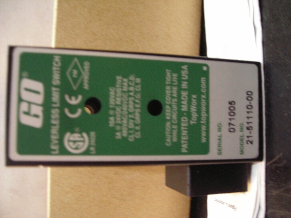 TOPWORX 21-51110-00 LEVERLESS LIMIT SWITCH GO SWITCH NEW NIB | eBay